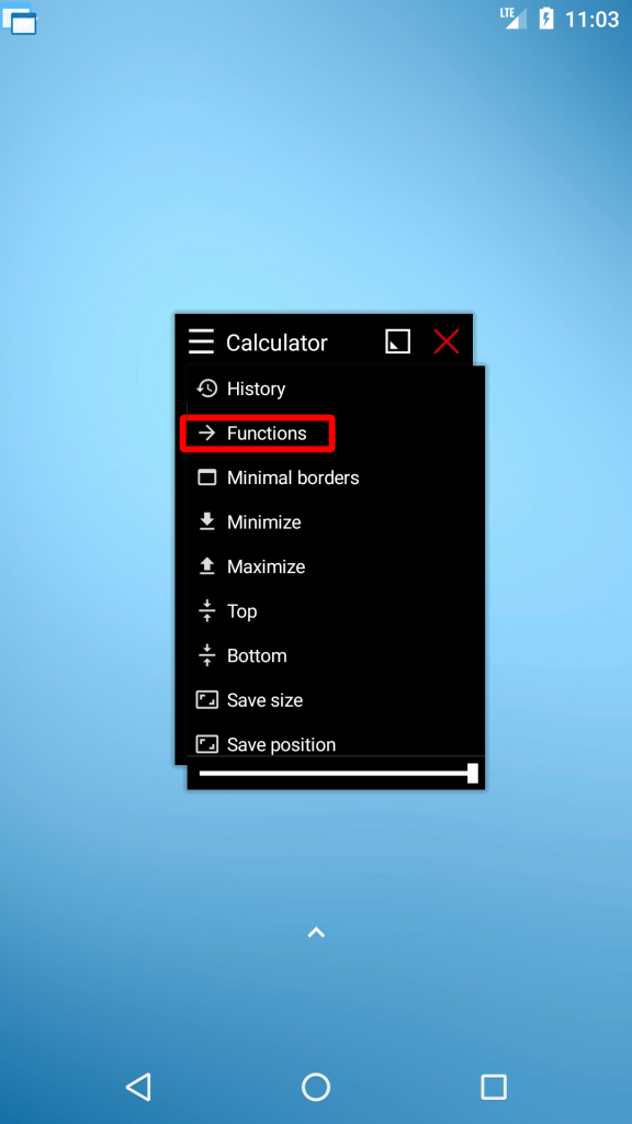 Scientific functions in the floating calculator – Floating Apps