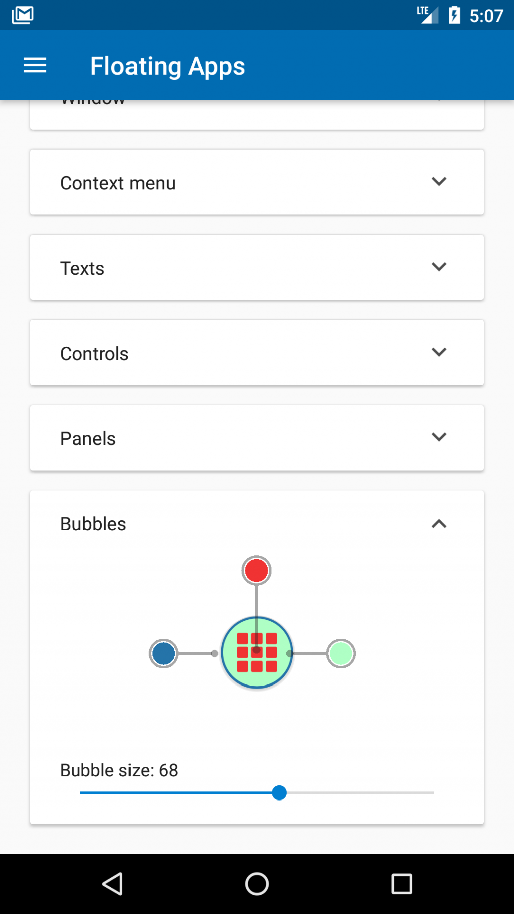 How to configure different bubbles for floating apps? – Floating Apps
