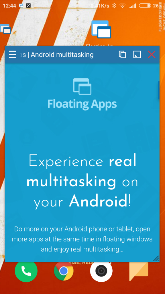 Working with multiple tabs of the floating browser – Floating Apps