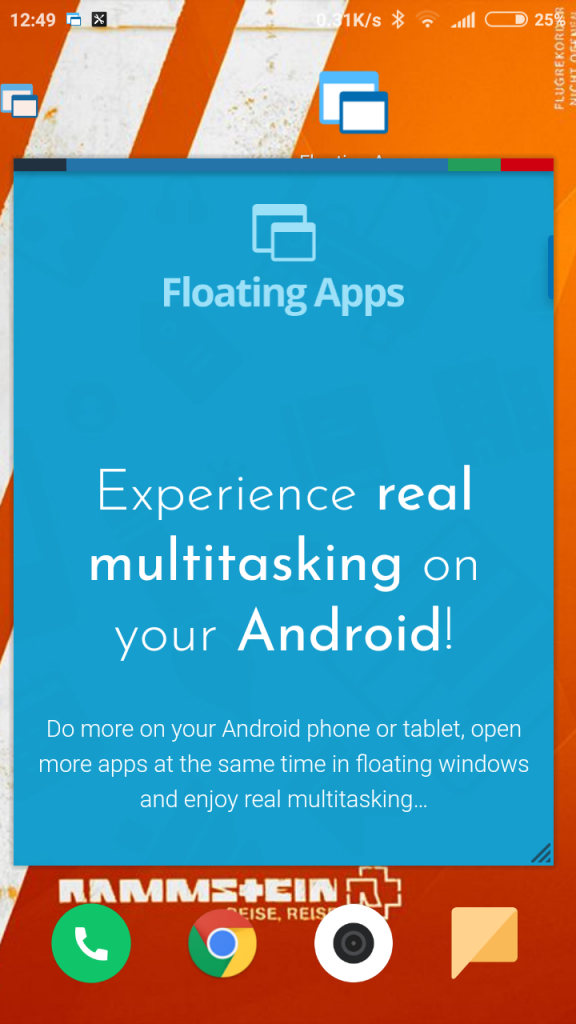 Working with multiple tabs of the floating browser – Floating Apps