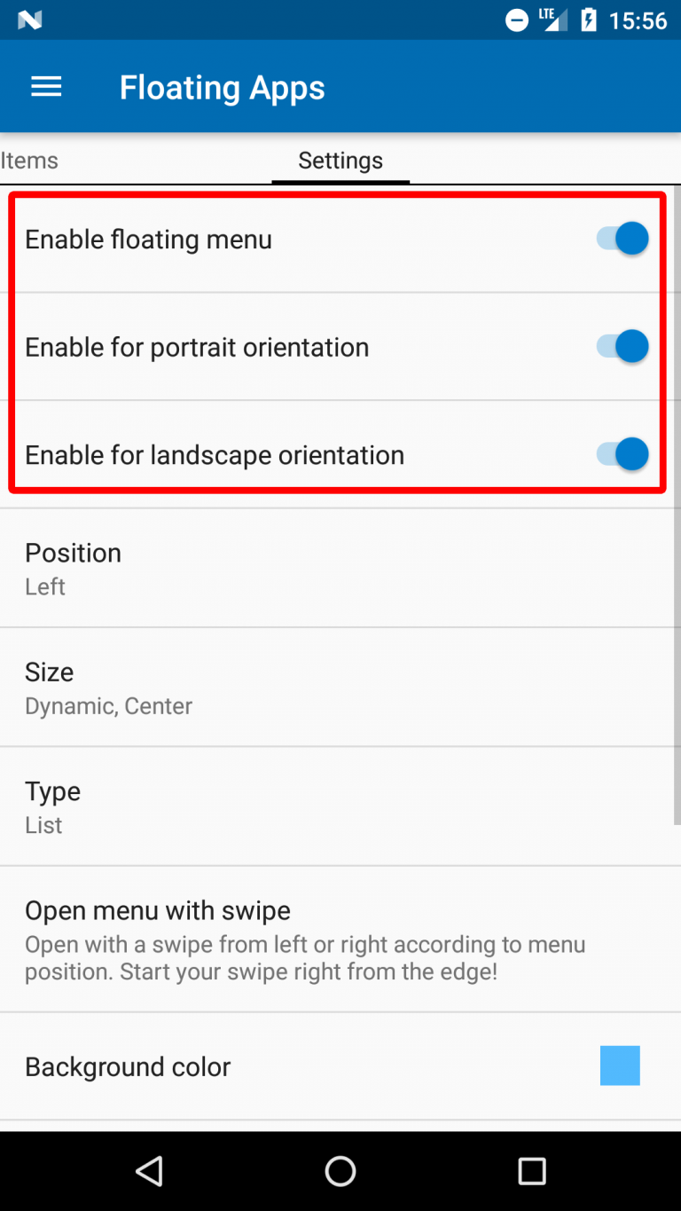 How to enable/disable the floating menu and the floating icon ...